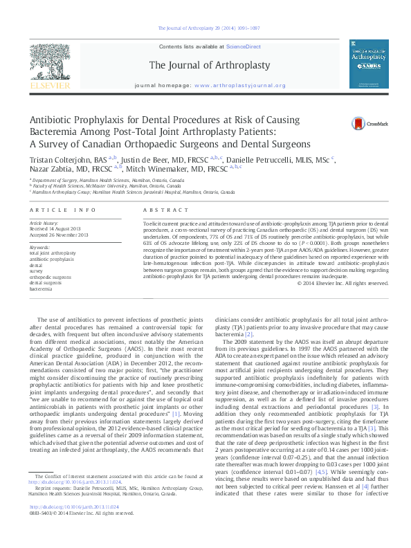 (PDF) Is systematic antimicrobial prophylaxis justified in dental ...