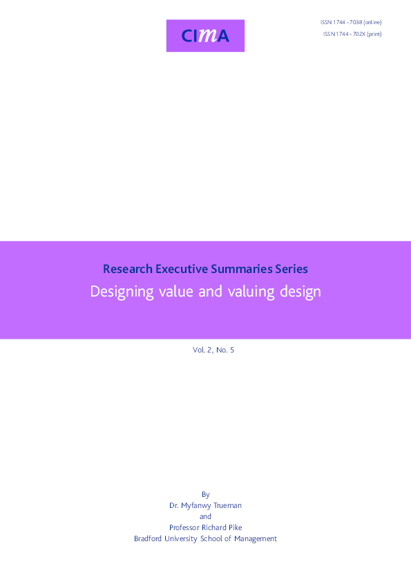 (PDF) Designing value and valuing design