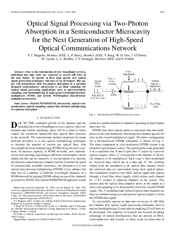 (PDF) Optical signal processing via two-photon absorption in a semiconductor microcavity for the ...