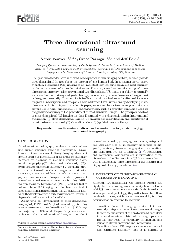 (PDF) Three-dimensional ultrasound scanning