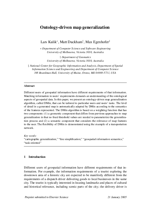 (PDF) Ontology-driven map generalization