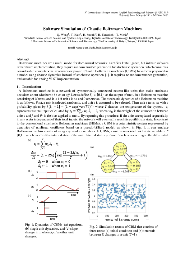 Pdf Software Simulation Of Chaotic Boltzmann Machines