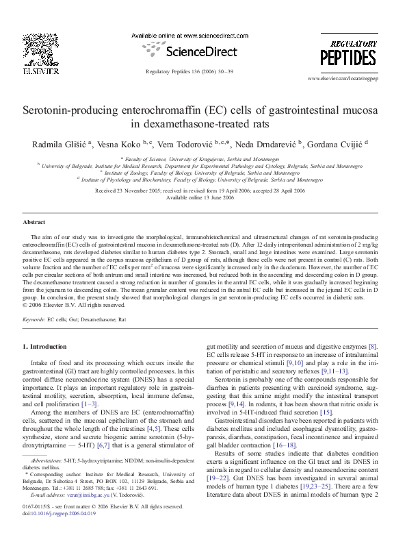 (PDF) Serotonin-producing enterochromaffin (EC) cells of ...