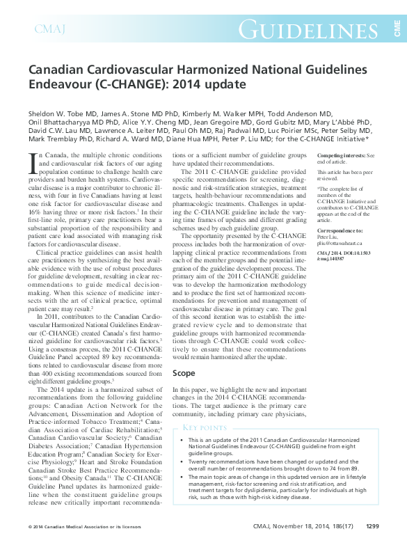 (PDF) Canadian Cardiovascular Harmonized National Guidelines Endeavour ...