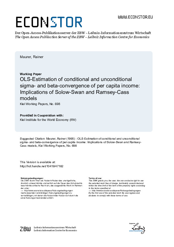 (PDF) OLS-Estimation of conditional and unconditional sigma- and beta ...