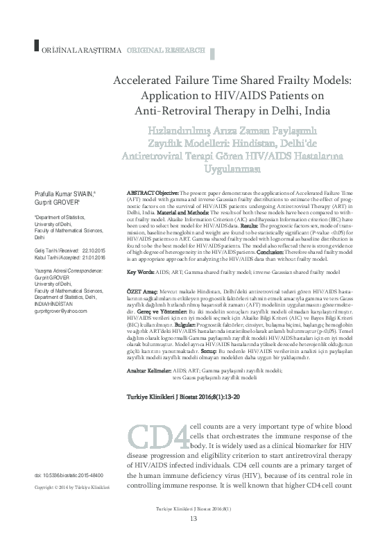 (PDF) Accelerated Failure Time Shared Frailty Models: Application to ...
