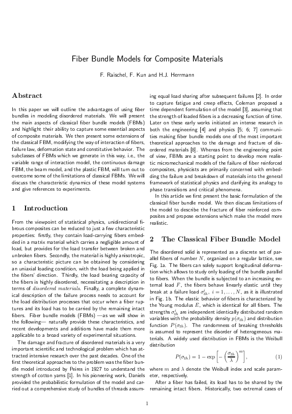 (PDF) Fiber Bundle Models for Composite Materials