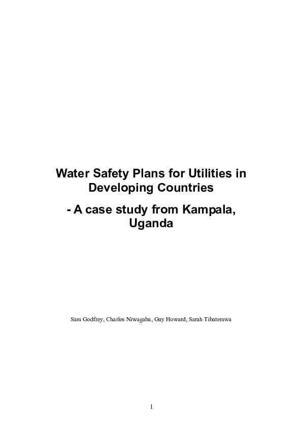 (PDF) Water Safety Plans for Utilities in Developing Countries-A case ...