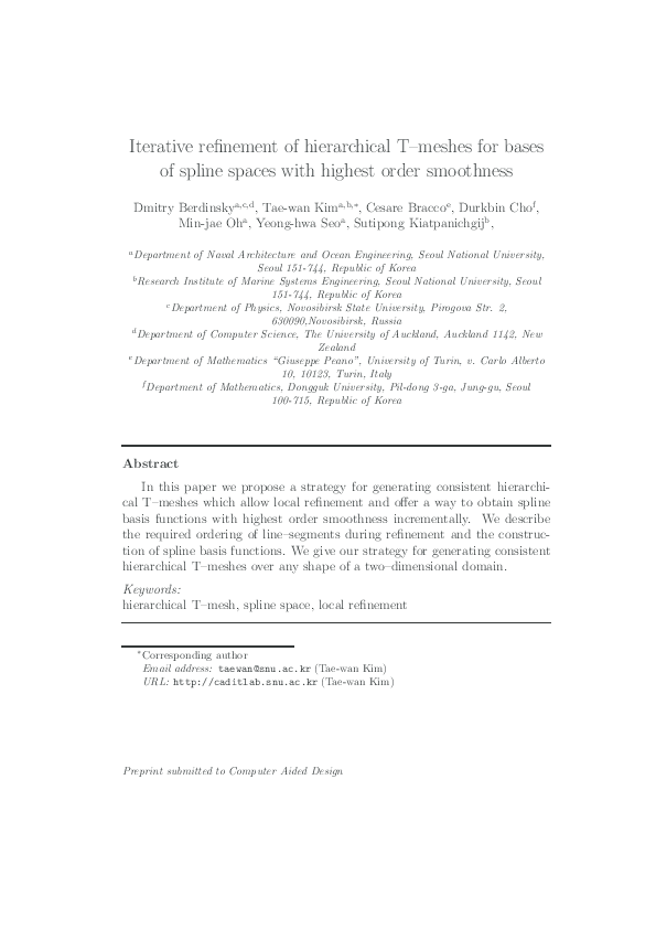 Pdf Iterative Refinement Of Hierarchical Meshes For Bases Of Spline Spaces With Highest Order