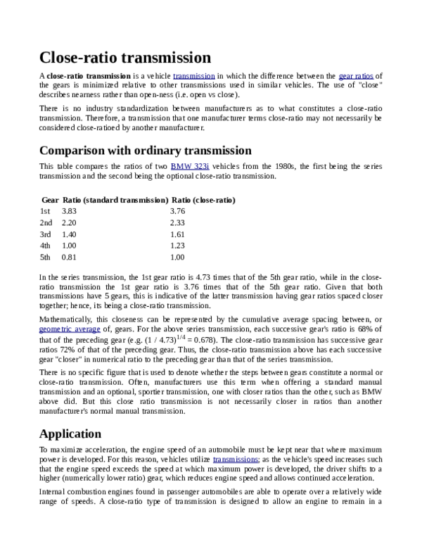 Close-ratio transmission