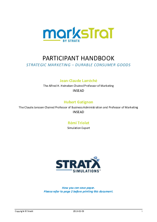 (PDF) PARTICIPANT HANDBOOK STRATEGIC MARKETING – DURABLE CONSUMER GOODS ...
