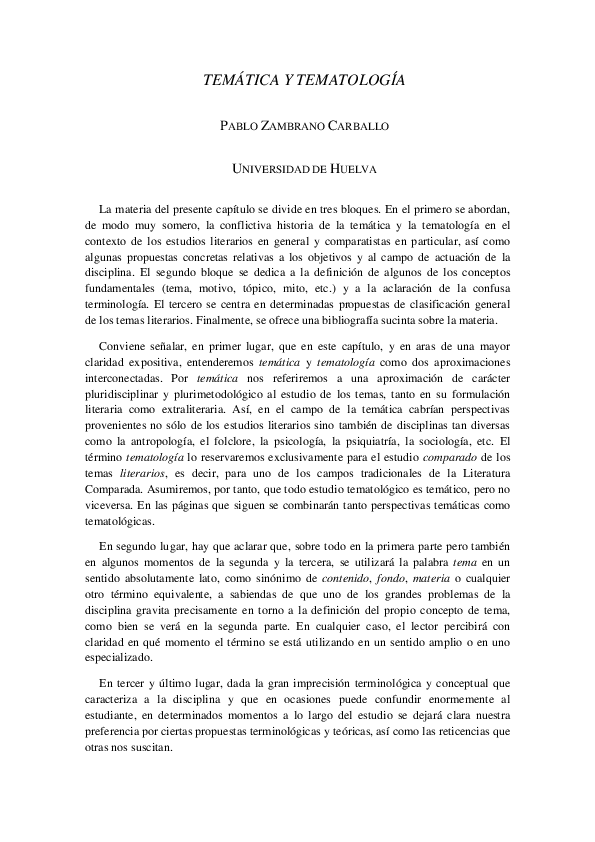 (PDF) Temática y tematología