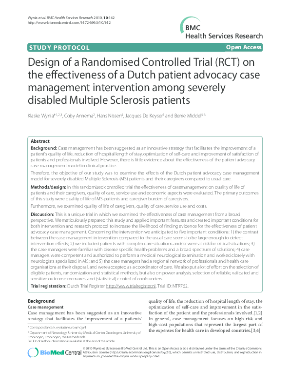 (PDF) Design of a Randomised Controlled Trial (RCT) on the ...