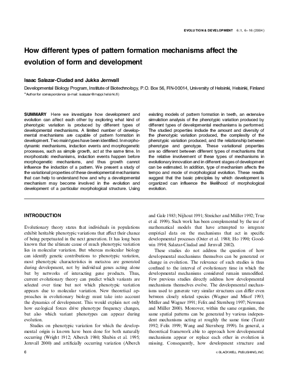 (PDF) How different types of pattern formation mechanisms affect the ...