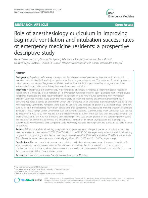 (PDF) Digital intubation training in residency program, as an ...