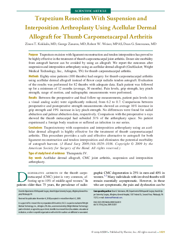 (PDF) Trapezium Resection With Suspension and Interposition ...