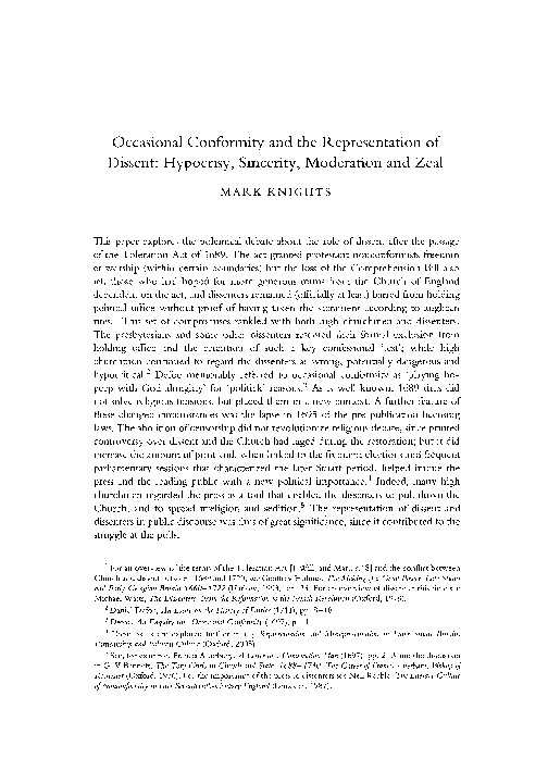 (PDF) Occasional Conformity and the Representation of Dissent: Hypocrisy, Sincerity, Moderation ...