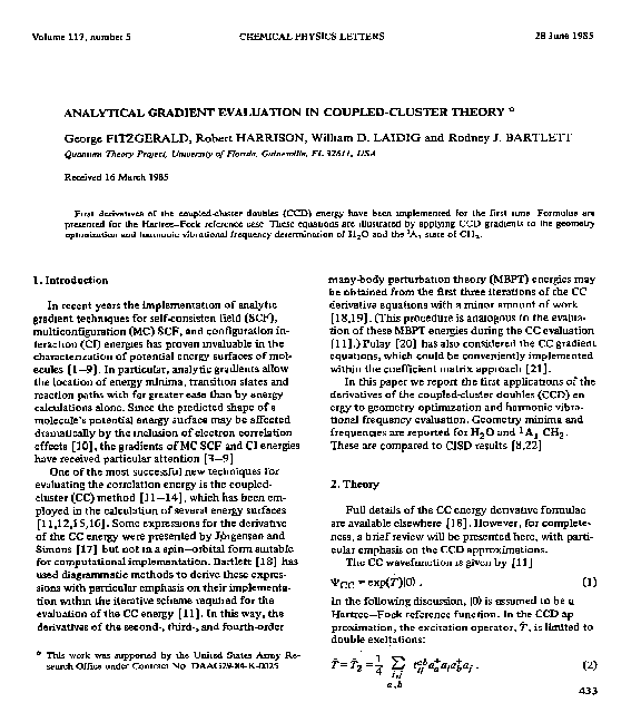 (PDF) Analytical gradient evaluation in coupled-cluster theory (PDF) Analytical gradient evaluation in coupled-cluster theory