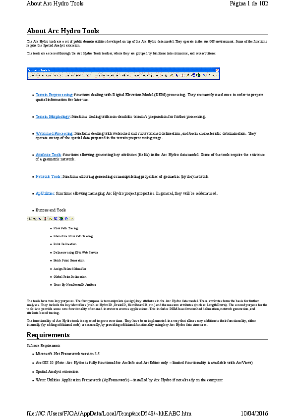 (PDF) About Arc Hydro Tools