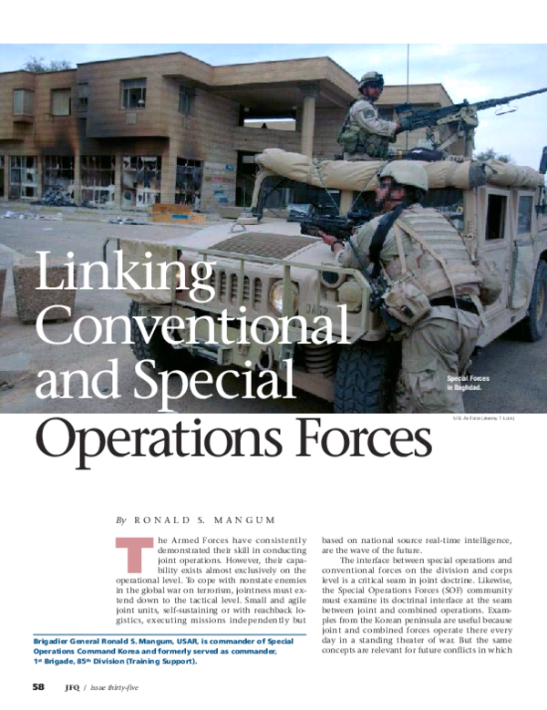 (PDF) Linkiing Conventional and Special Operations Forces