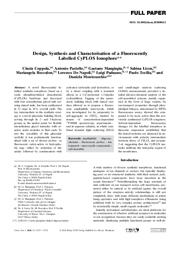 (PDF) Design, Synthesis and Characterisation of a Fluorescently ...