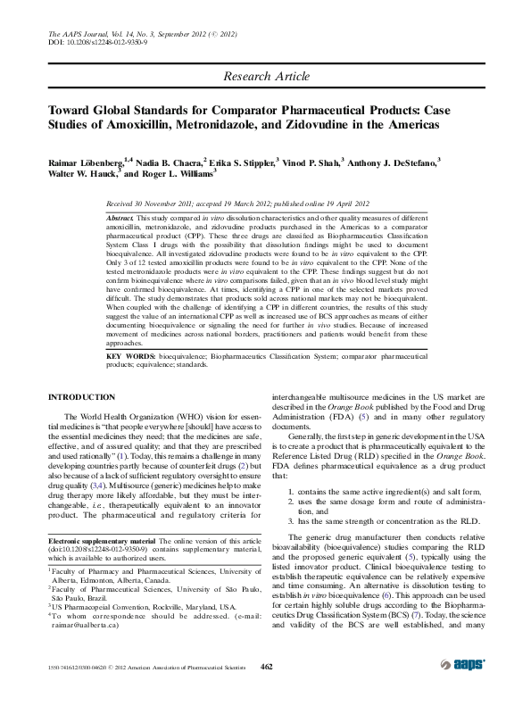 (PDF) Biowaiver monographs for immediate release solid oral dosage ...
