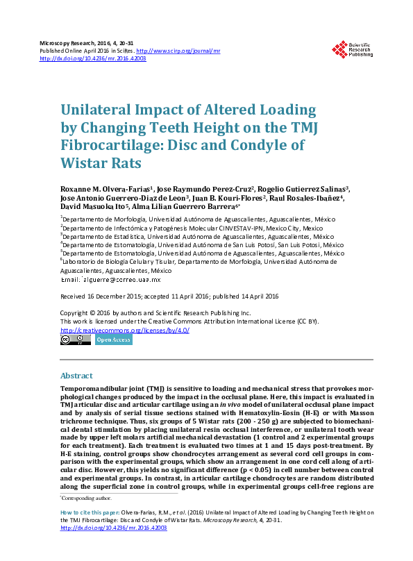 (PDF) Unilateral Impact of Altered Loading by Changing Teeth Height on ...