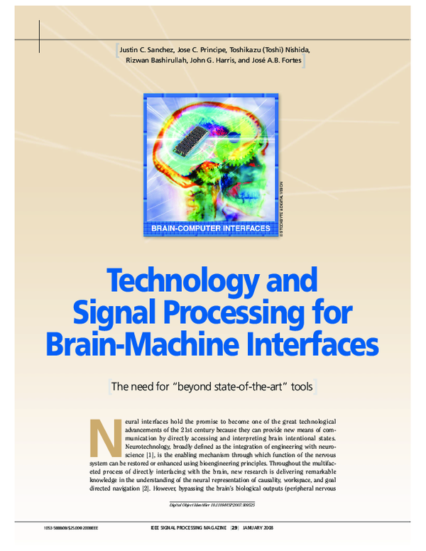 (PDF) Technology and Signal Processing for Brain-Machine Interfaces
