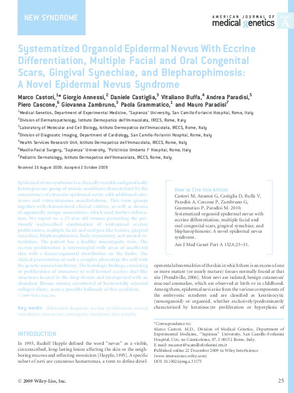 (PDF) Systematized organoid epidermal nevus with eccrine ...