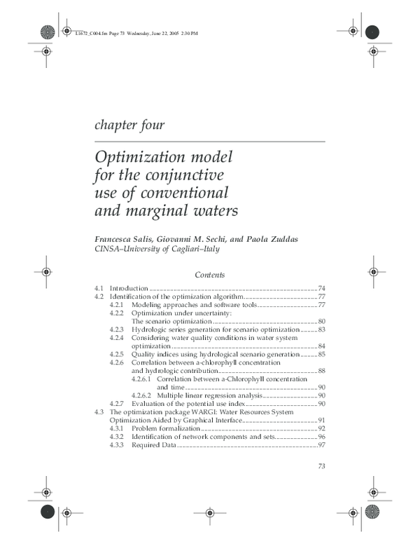 Pdf Optimization Model For The Conjunctive Use Of Conventional And