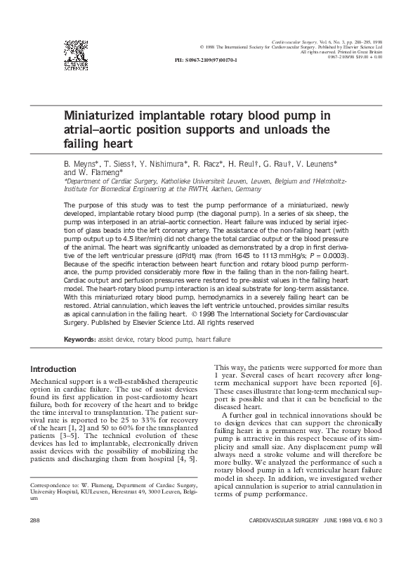 (PDF) Miniaturized implantable rotary blood pump in atrial–aortic ...