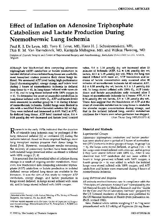(PDF) Effect of inflation on adenosine triphosphate catabolism and ...