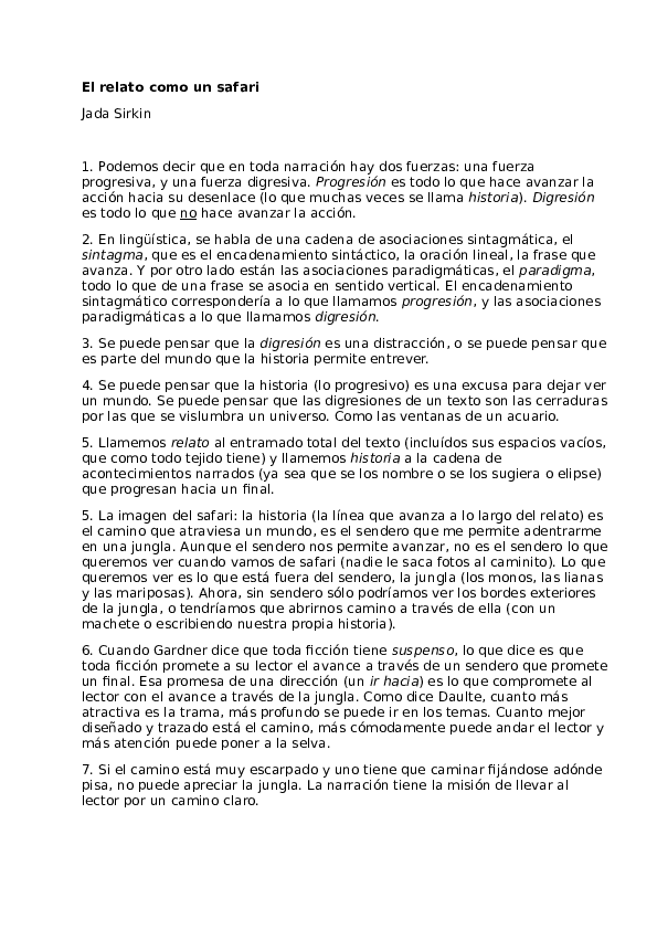 Digresión En Una Oración