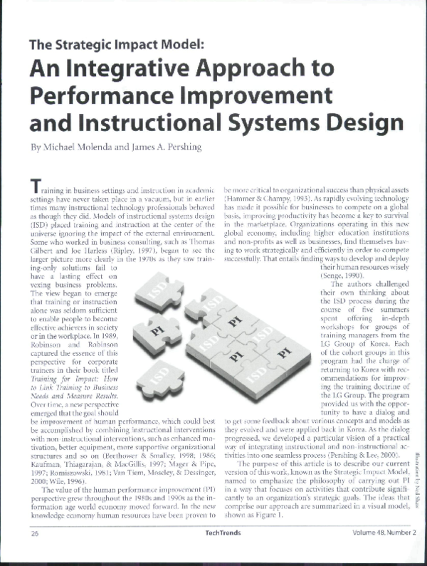 (PDF) An Integrative Approach to Performance Improvement and ...