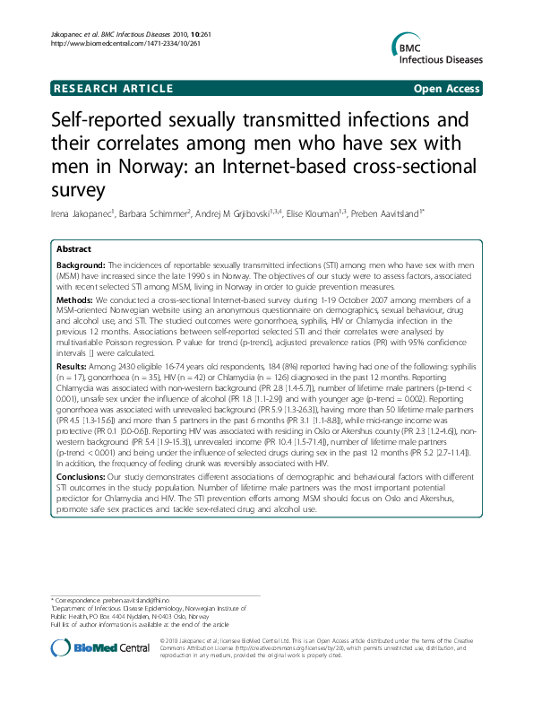 (PDF) Self-reported sexually transmitted infections and their ...