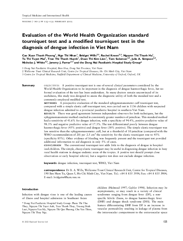 (PDF) Evaluation of the World Health Organization standard tourniquet ...