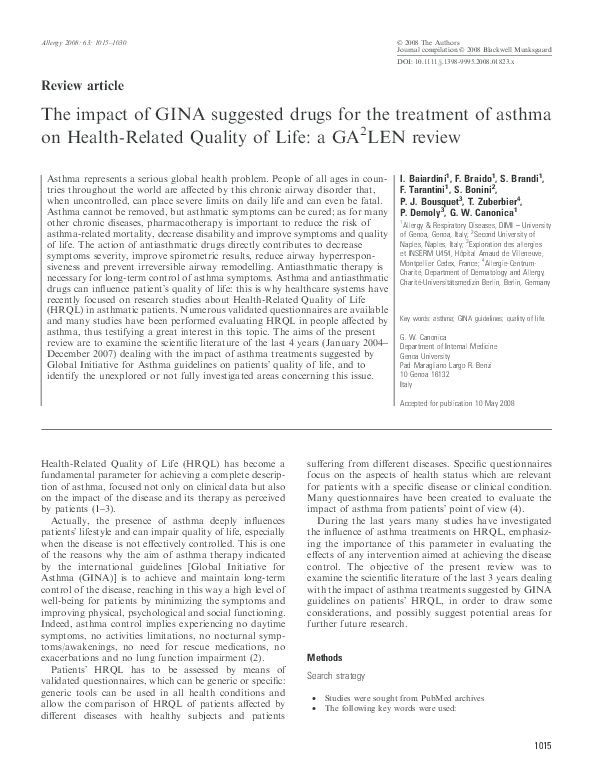(PDF) The impact of GINA suggested drugs for the treatment of asthma on ...