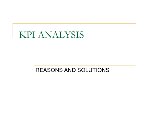 (PDF) KPI ANALYSIS REASONS AND SOLUTIONS