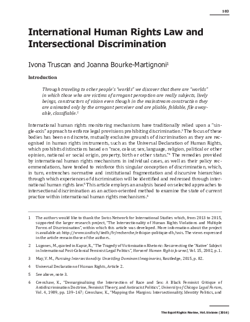 (PDF) International Human Rights Law and Intersectional Discrimination
