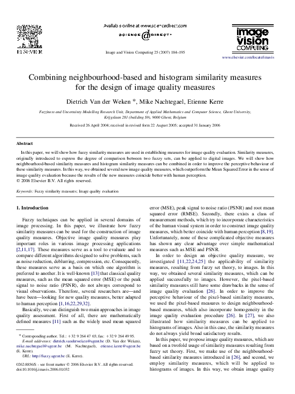 (PDF) Combining neighbourhood-based and histogram similarity measures for the design of image ...