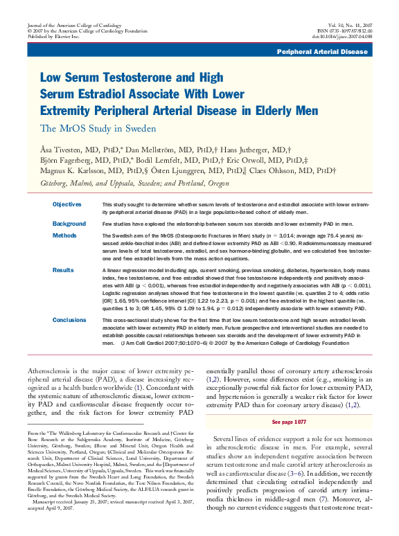 (PDF) Low Serum Testosterone and High Serum Estradiol Associate With ...
