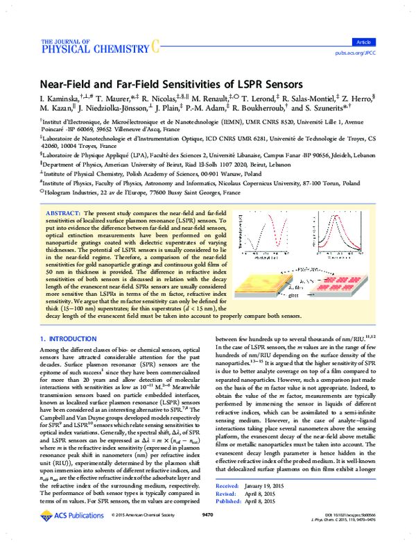 (PDF) Near-Field and Far-Field Sensitivities of LSPR Sensors