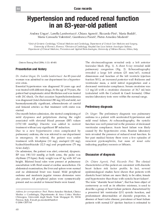 (PDF) Hypertension and reduced renal function in an 83-year-old patient