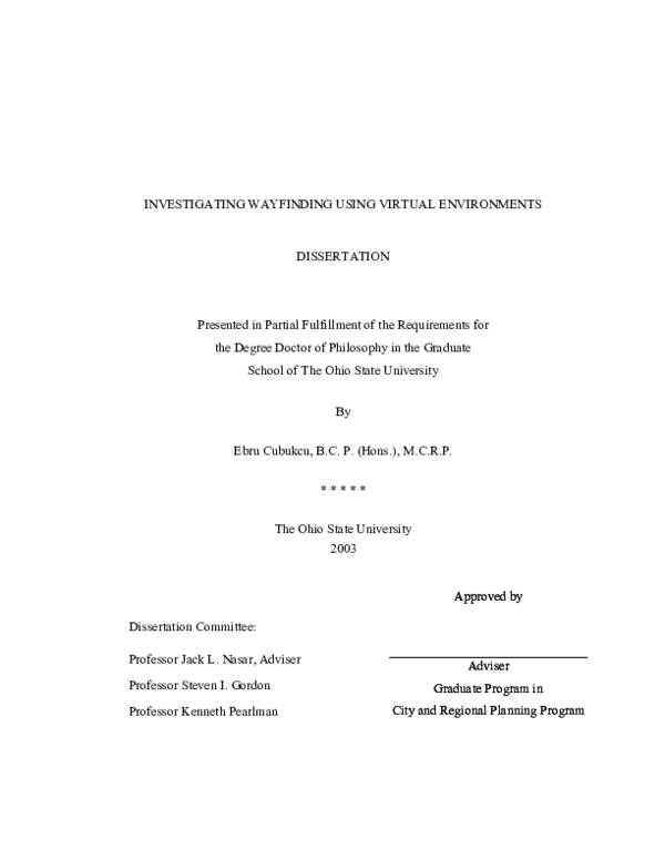 (PDF) Investigating Wayfinding Using Virtual Environments