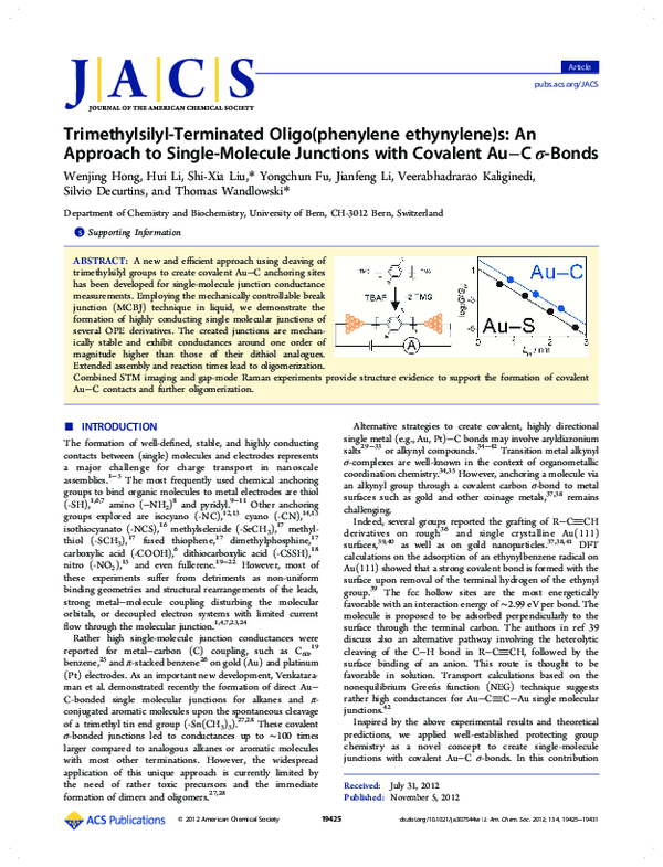 (PDF) Trimethylsilyl-Terminated Oligo(phenylene ethynylene)s: An ...