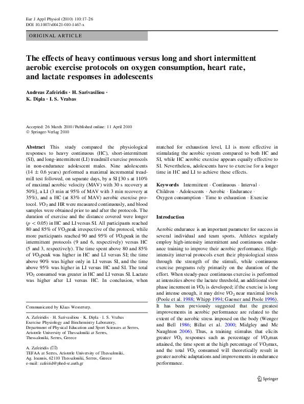 (PDF) The effects of heavy continuous versus long and short ...