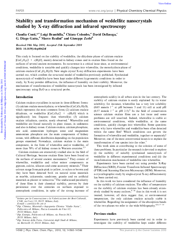 (PDF) Stability and transformation mechanism of weddellite nanocrystals ...