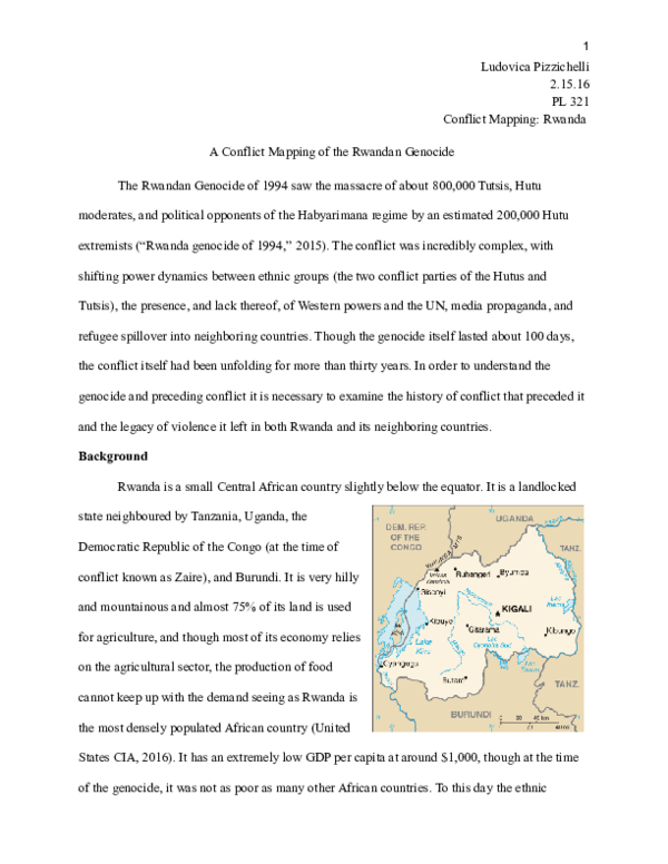 (DOC) The Rwandan Genocide: A Conflict Mapping