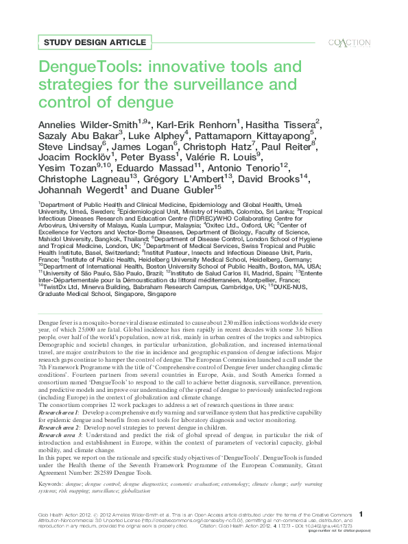 (PDF) DengueTools: innovative tools and strategies for the surveillance ... (PDF) DengueTools: innovative tools and strategies for the surveillance ...