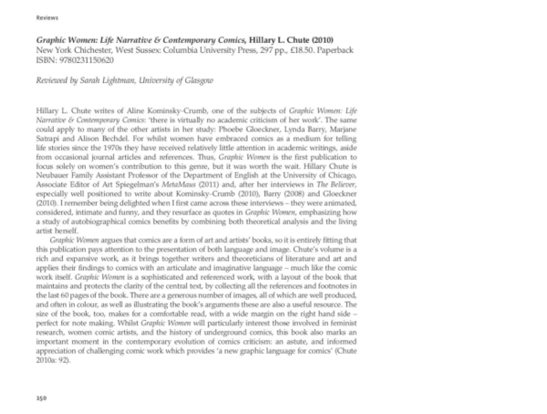 (PDF) Book Review: "Graphic Women: Life Narrative and Contemporary ...